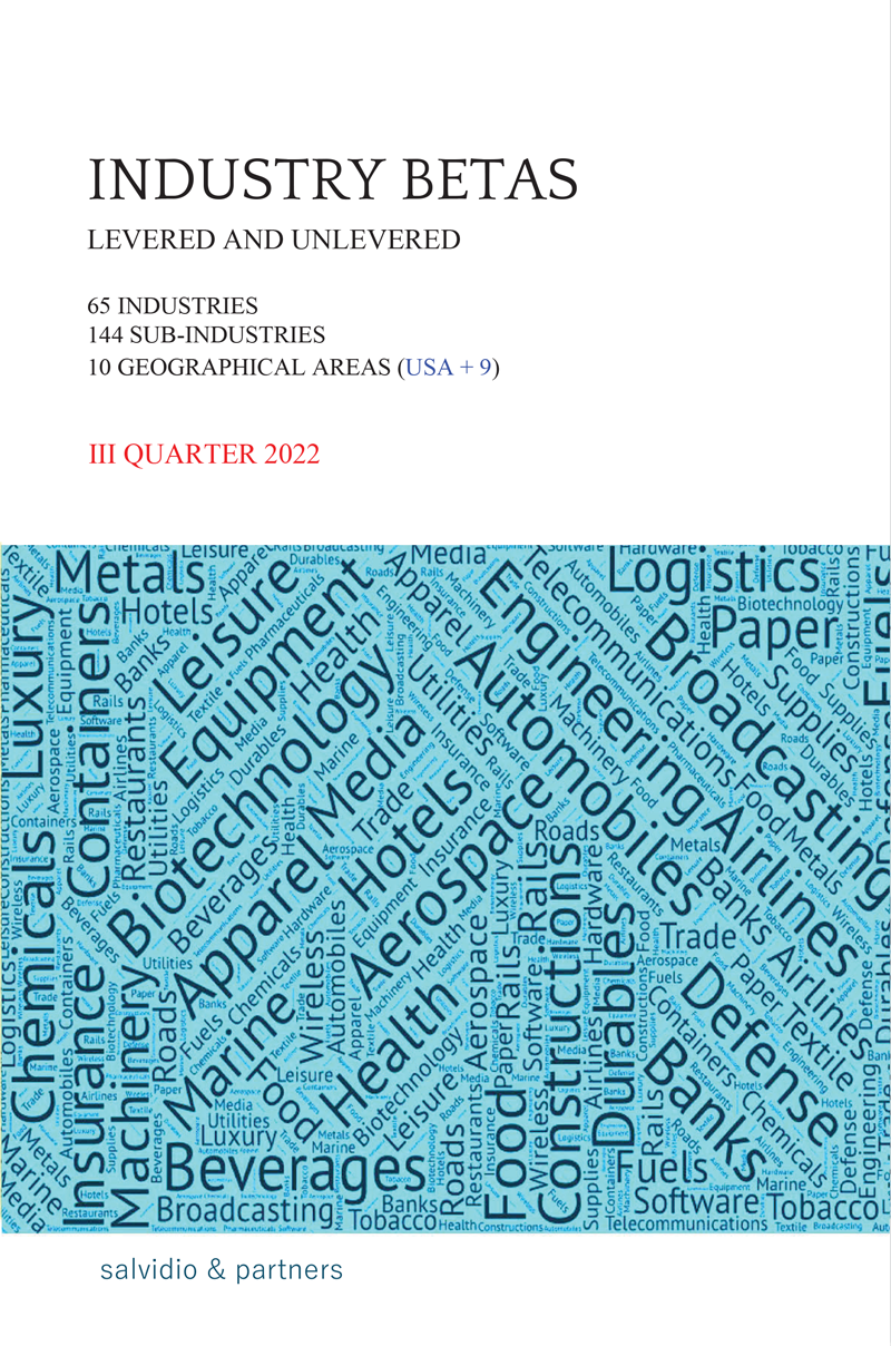 Salvidio & Partners publishes 2022 III Q Industry Betas Report (USA ...
